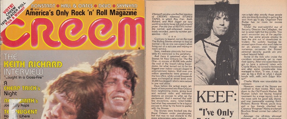 'Keef: I've Only Fallen Over Twice...' Rolling Stones in the press.